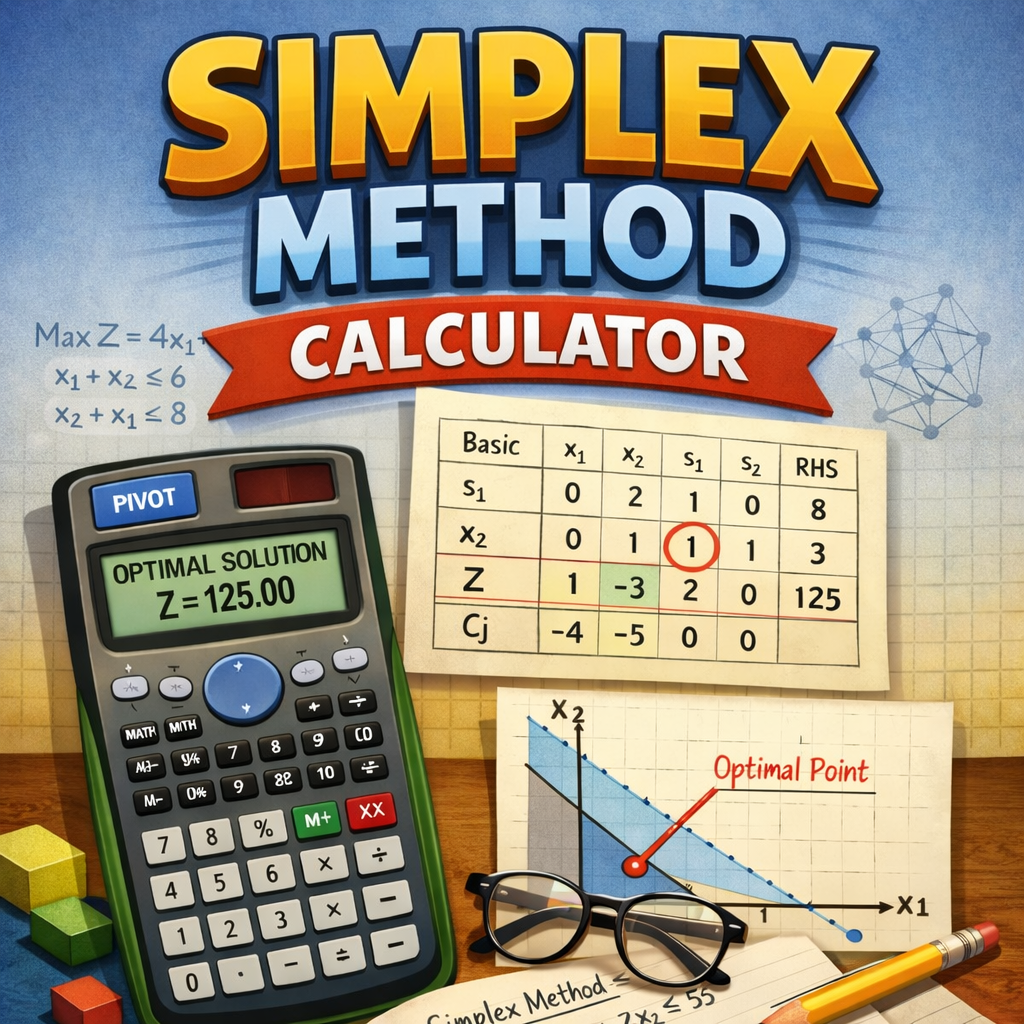 Simplex Method Calculator — Big-M, Dual, Two-Phase, Revised, Interior Point & Sensitivity ...